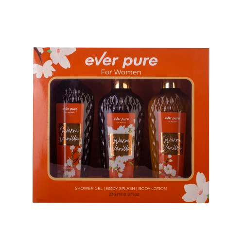 Ever Pure Warm Vanilla Set For Women Shower Gel 236ml + Body Splash 23 ...