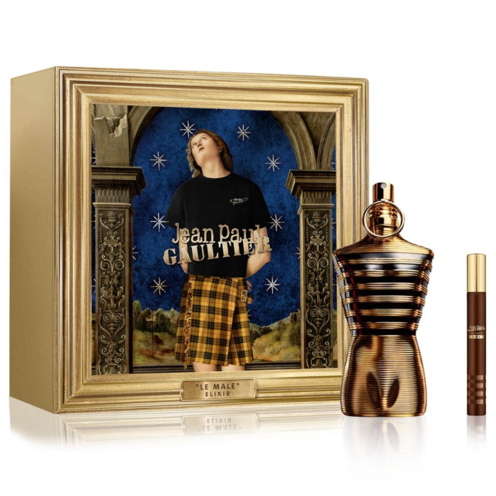 Jean Paul Gaultier Le Male Elixir Set For Men Parfum 200ml + Mini Trav ...